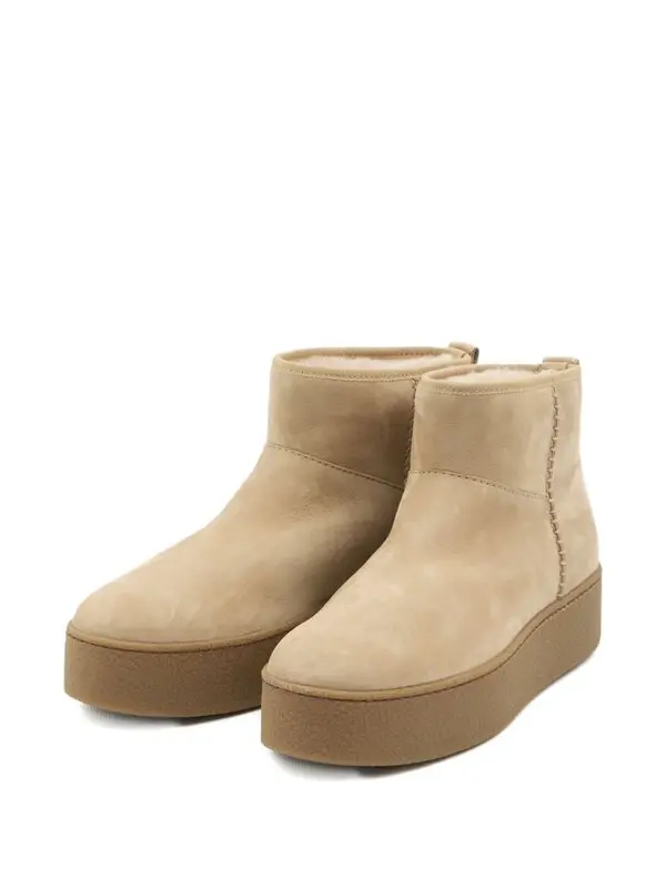 Hogan Suede Ankle Boots - Beige