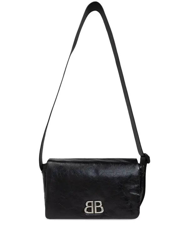 Balenciaga Monaco Messenger Shoulder Bag - Black