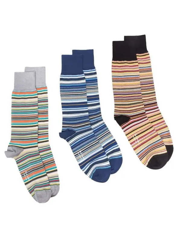 Paul Smith Signature Stripe Socks Pack Of Three - Multi