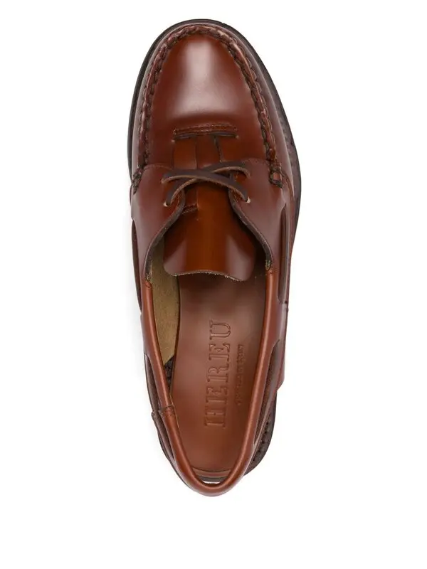 Hereu Saler Leather Slingback Loafers - Brown