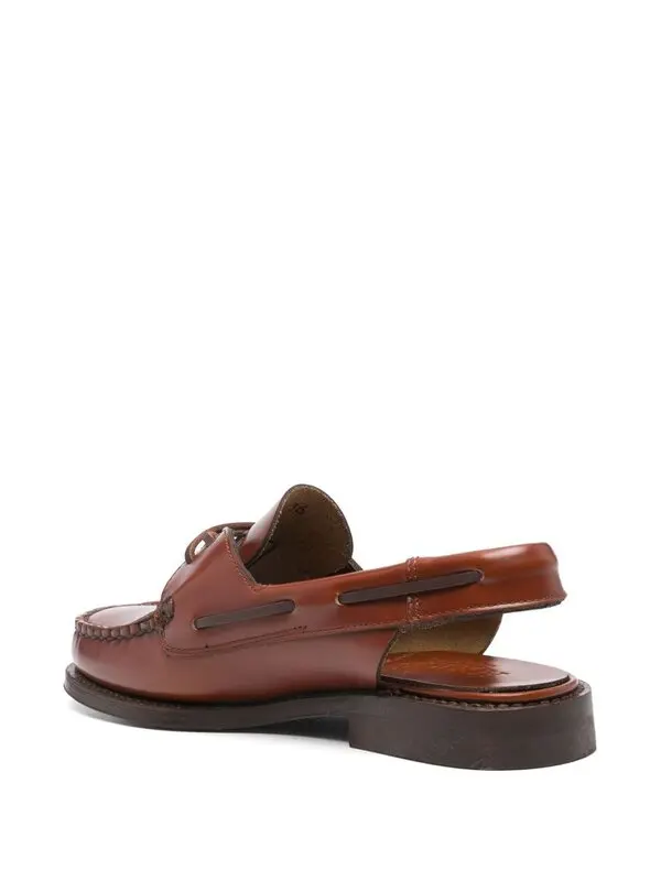 Hereu Saler Leather Slingback Loafers - Brown