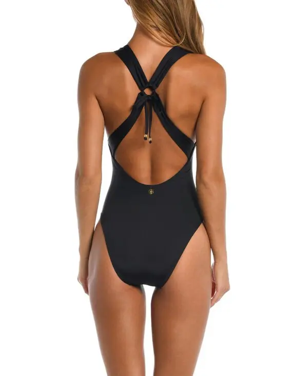 SUNSHINE 79 Solid V Plunge One-piece Swimsuit - Black