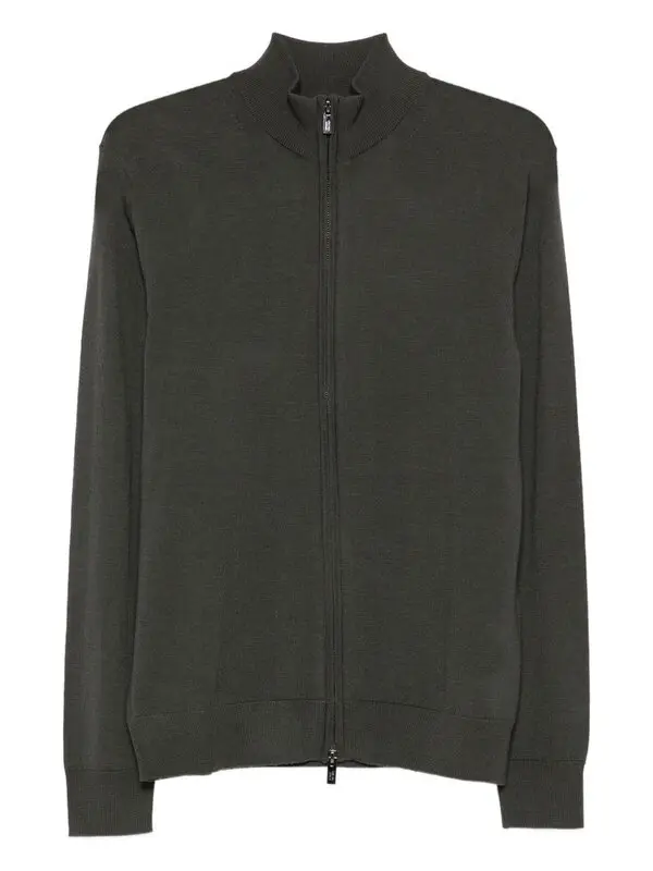 Emporio Armani Wool Zipped Cardigan