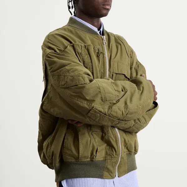 Junya Watanabe X Needles Cotton Nylon Bomber Jacket
