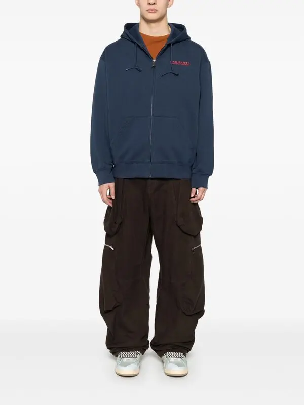 Carhartt Work In Progress Logo Cotton Zipped Hoodie