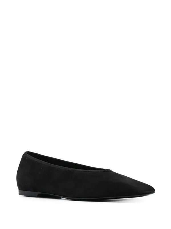 TOTEME Suede Leather Ballet Flats - Black
