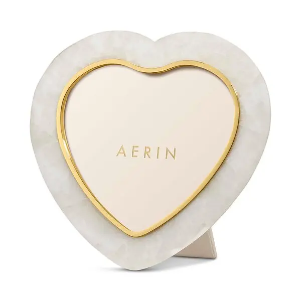 Aerin Cassiel Mosaic Heart Frame - White Quartz