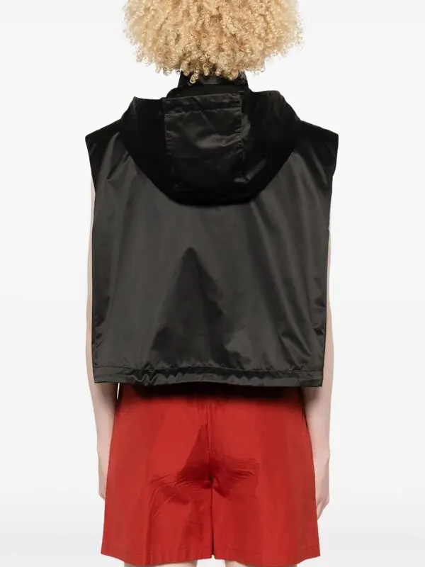 Fendi Hooded Zipped Vest - Black