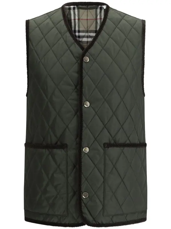Burberry Quilted Vest - Green