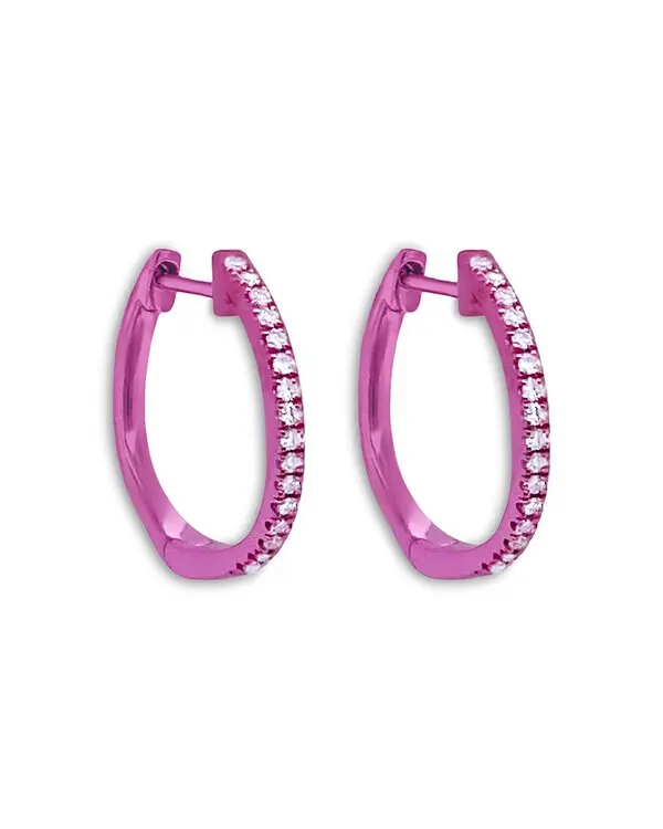 Meira T Diamond Small Hoop Earrings - Purple