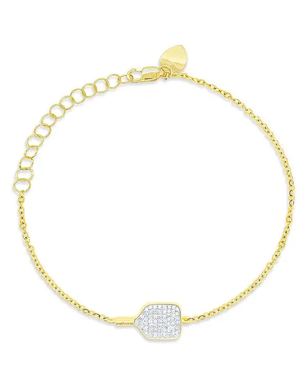 Meira T 14k White & Yellow Diamond Pickleball Racket Chain Bracelet - Gold