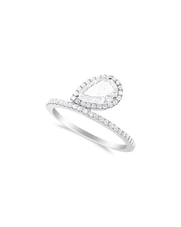 Meira T 14k Lab Grown Diamond Pear Halo Ring - White Gold