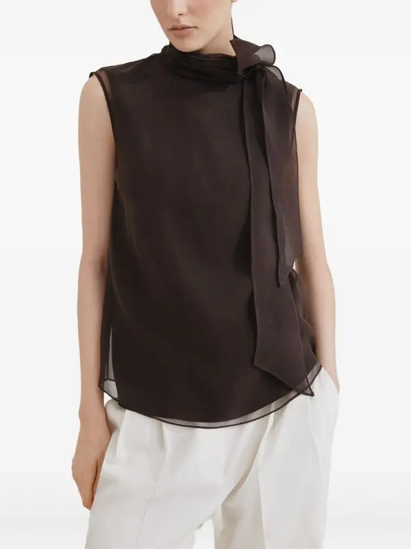 Max Mara Silk Tank Top - Brown