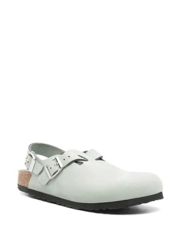 BIRKENSTOCK Tokio Leather Slippers - Grey