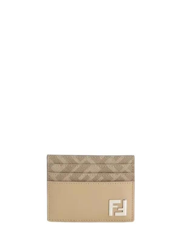 Fendi Squared Ff Card Holder - Beige