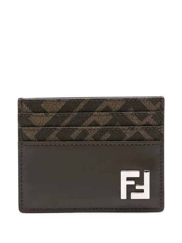 Fendi Squared Ff Card Holder - Brown