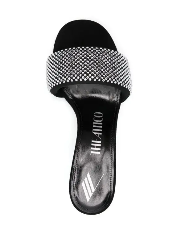 Attico Rem Strass Embellished Mules - Silver