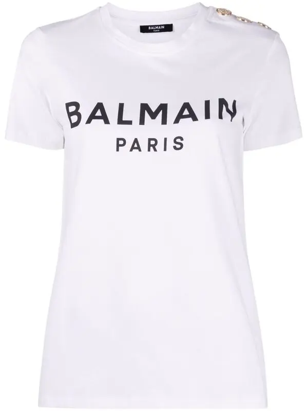 Balmain Logo Organic Cotton T-shirt - White