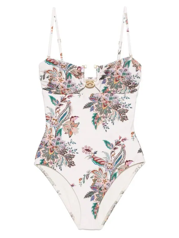 Zimmermann Rhiannon Printed Swimsuit - Beige