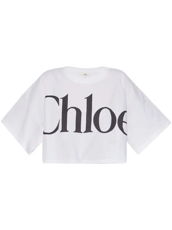 Chloé Logo Cotton T-shirt - White
