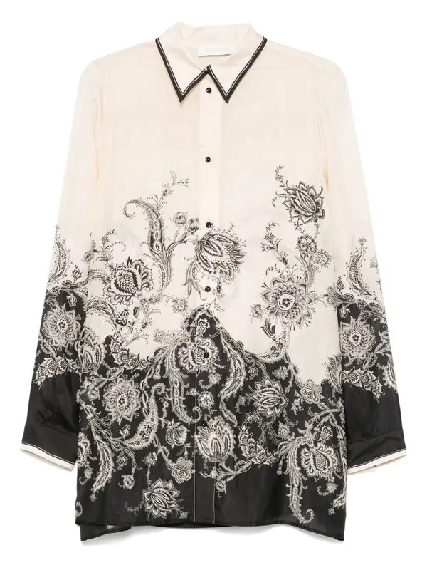 Zimmermann Rhiannon Printed Silk Shirt - White