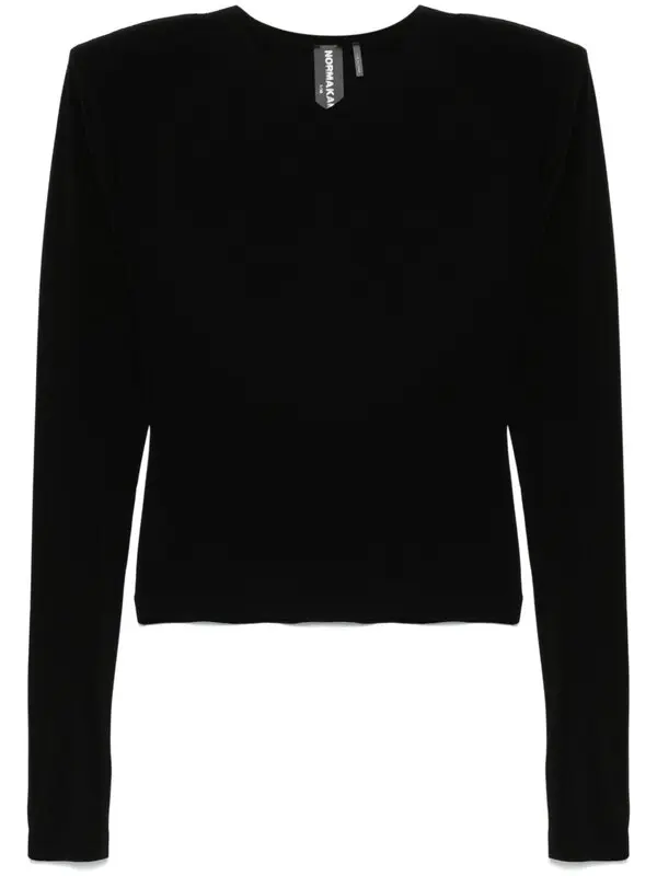 FORTE_FORTE V-necked Top - Black