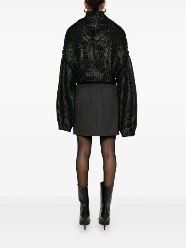 Sportmax Cropped Cotton High-neck Sweater