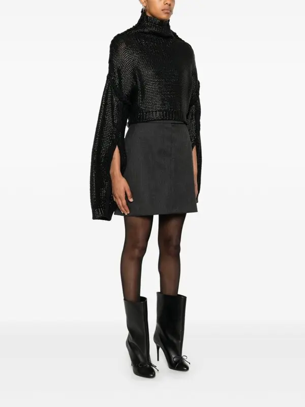 Sportmax Cropped Cotton High-neck Sweater