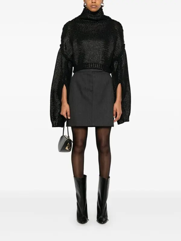 Sportmax Cropped Cotton High-neck Sweater