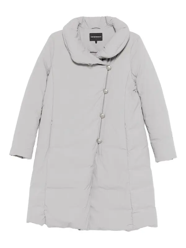 Emporio Armani Nylon Midi Down Jacket - Silver