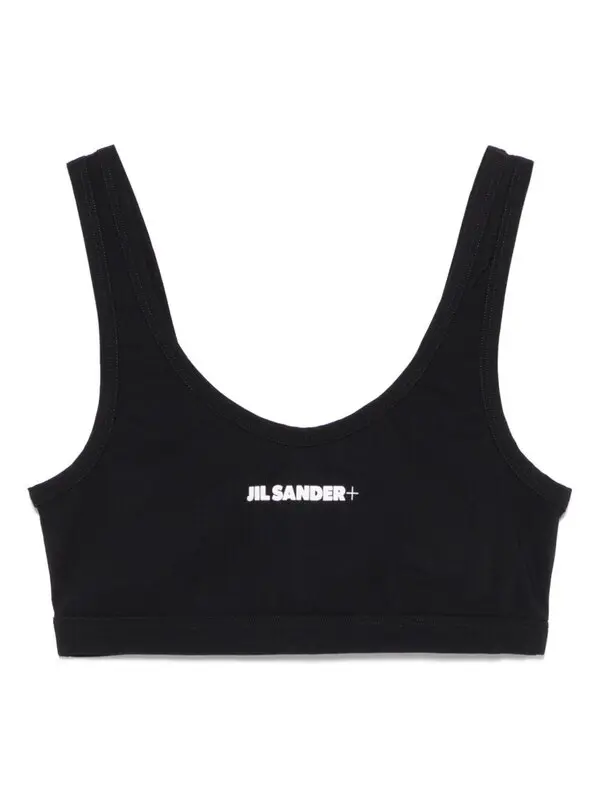 JIL SANDER Logo Bikini Top - Black