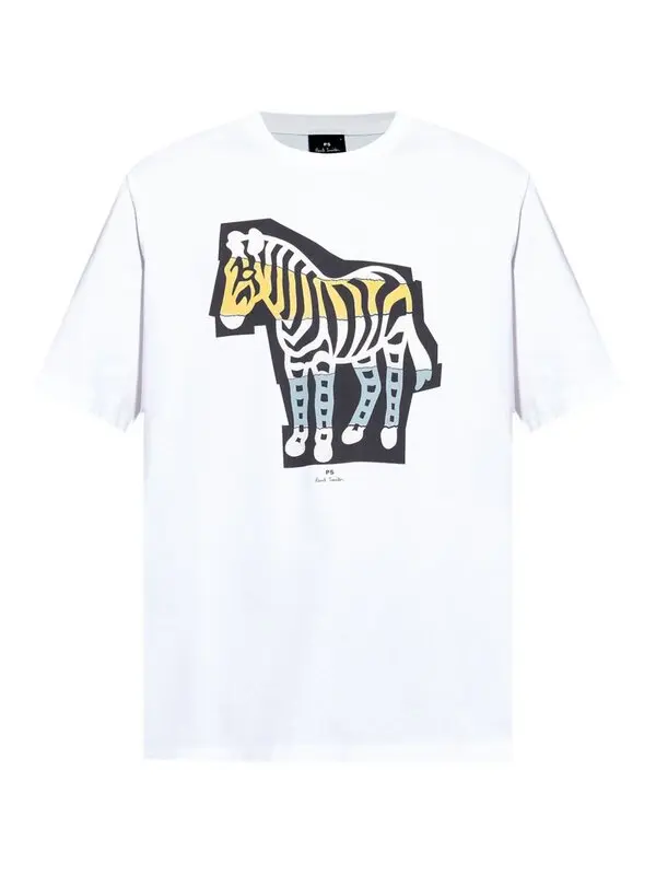 Paul Smith Zebra Print Cotton T-shirt - White