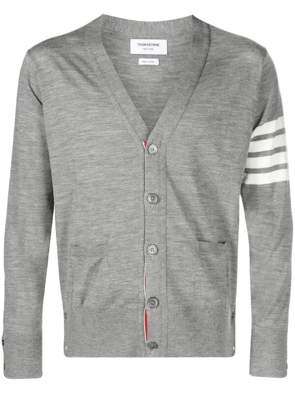Thom Browne 4-bar Wool Cardigan - Grey