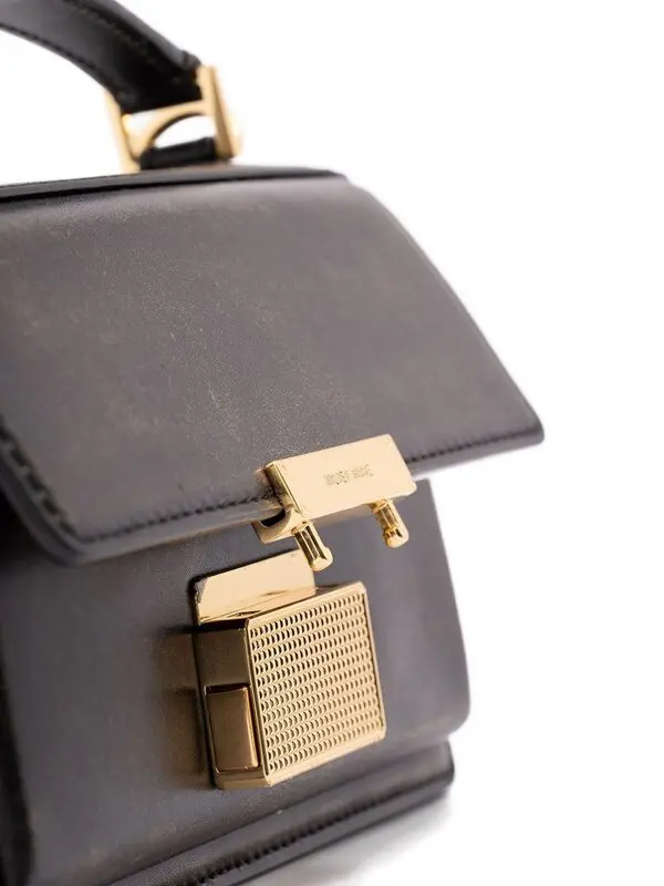 GOLDEN GOOSE Venezia Small Leather Handbag - Black