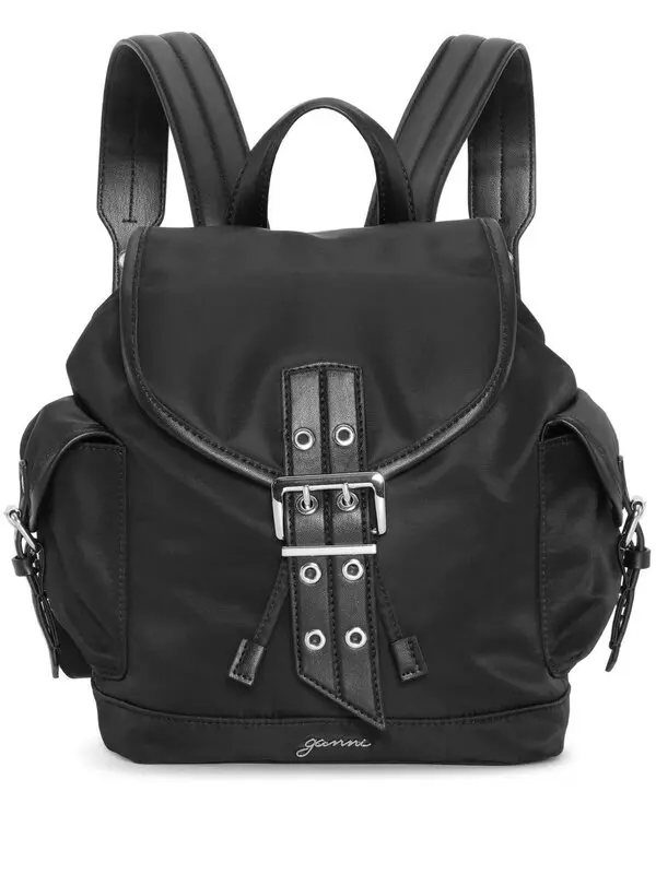 GANNI Recycled Nylon Backpack - Black