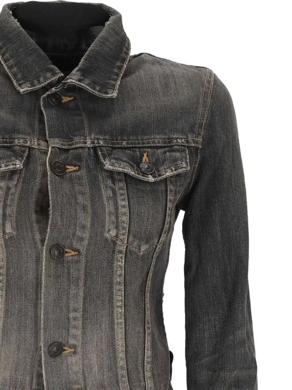 Balenciaga Lace-up Denim Jacket - Grey