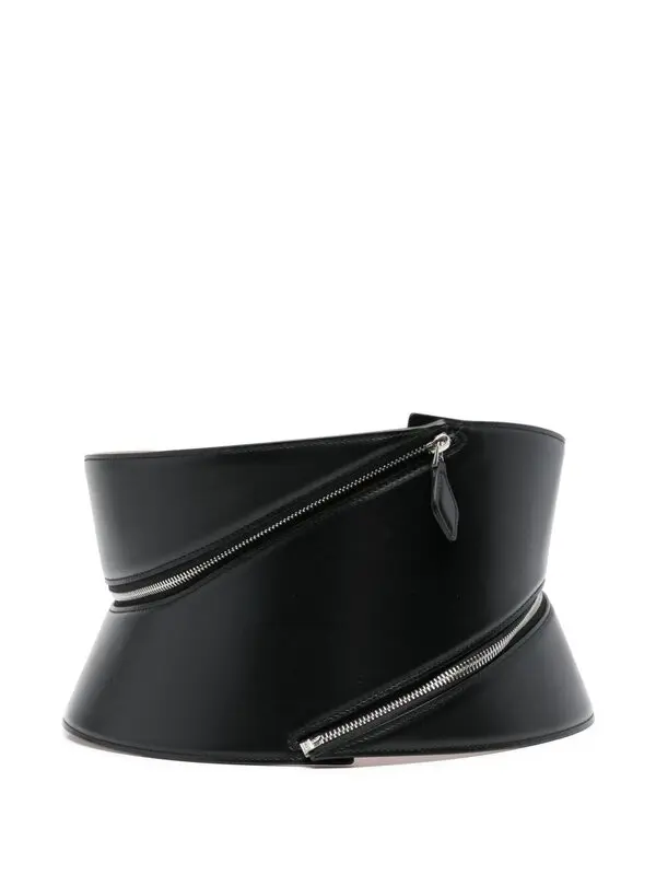 Alaïa Leather Corset Belt - Black