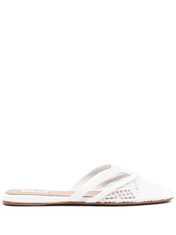 Alaïa Leather Round Toe Thong Sandals