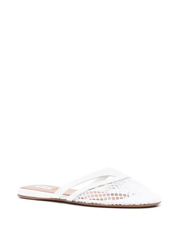 Alaïa Leather Round Toe Thong Sandals