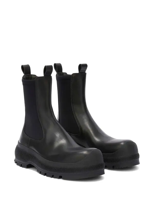 JIL SANDER Leather Chelsea Boots - Black