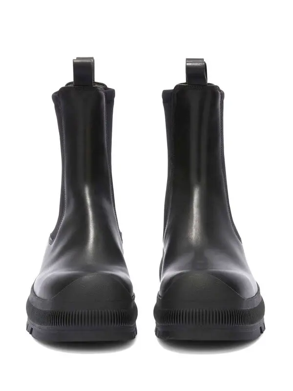 JIL SANDER Leather Chelsea Boots - Black