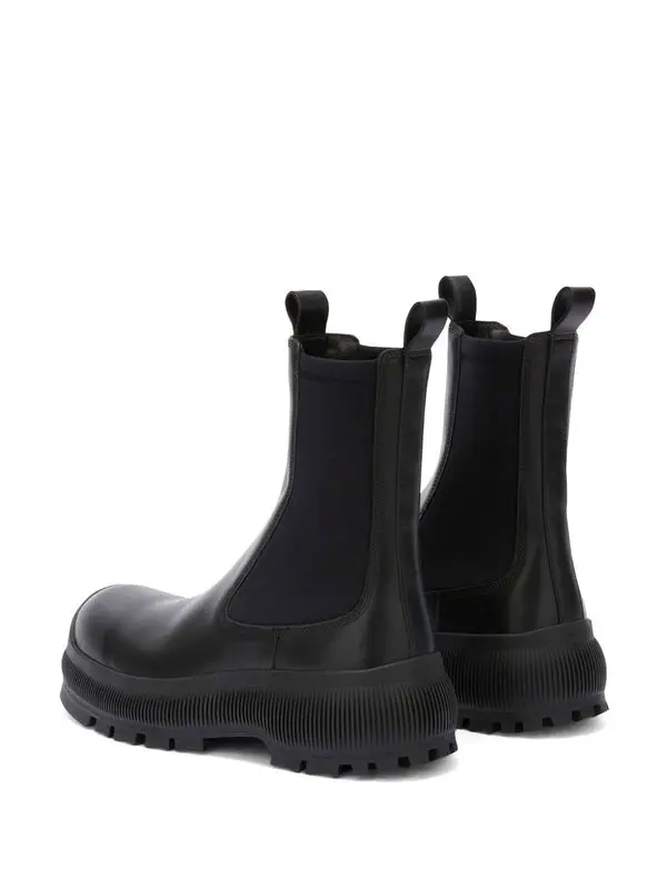 JIL SANDER Leather Chelsea Boots - Black
