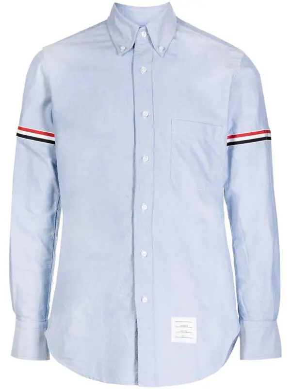 Thom Browne Rwb Cotton Shirt - Sky Blue