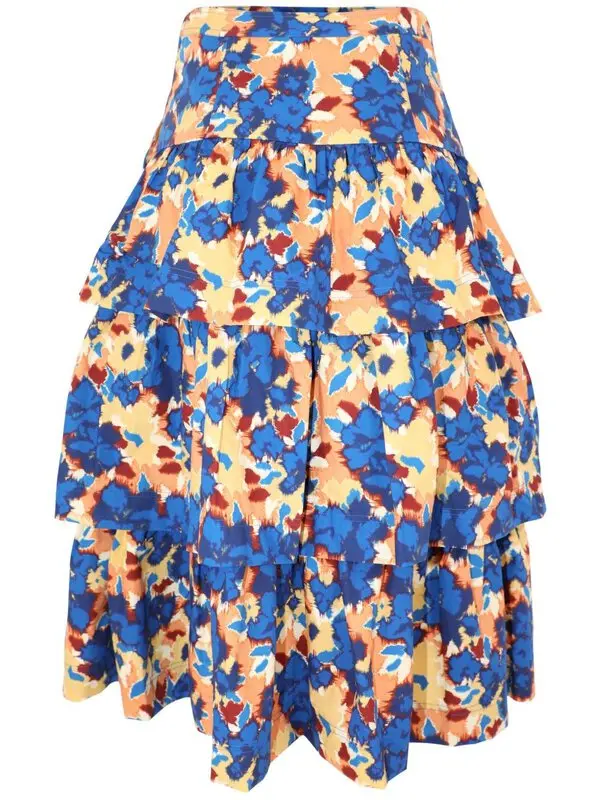 Ulla Johnson Printed Tiered Skirt - Multi