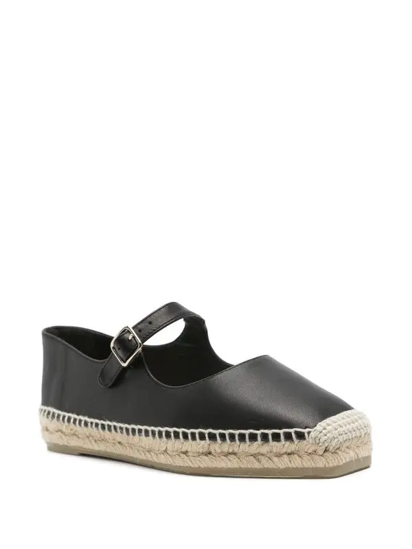 CastaÑer Pepa Leather Espadrilles - Black