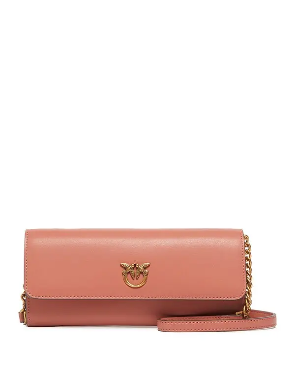 Pinko Love Tiny Birds Wallet On Chain - Dusty Rose