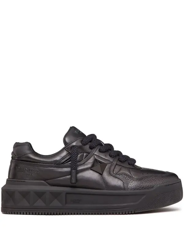 Valentino Garavani One Stud Xl Leather Sneakers - Black