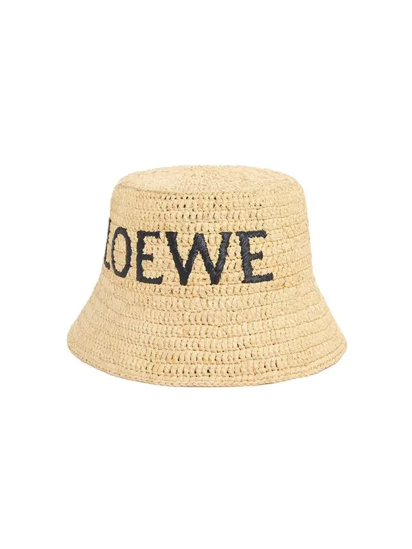 Loewe Raffia Bucket Hat - Beige