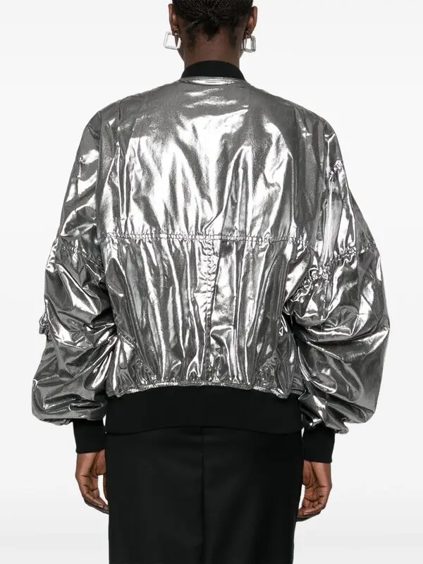 Junya Watanabe Metallic Effect Bomber Jacket - Silver