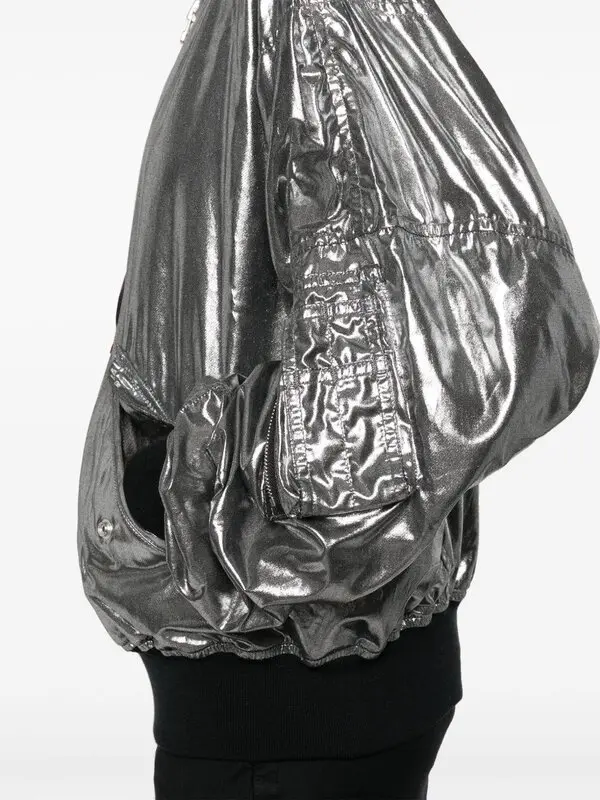 Junya Watanabe Metallic Effect Bomber Jacket - Silver